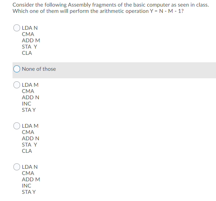 Solved Consider the following Assembly fragments of the | Chegg.com