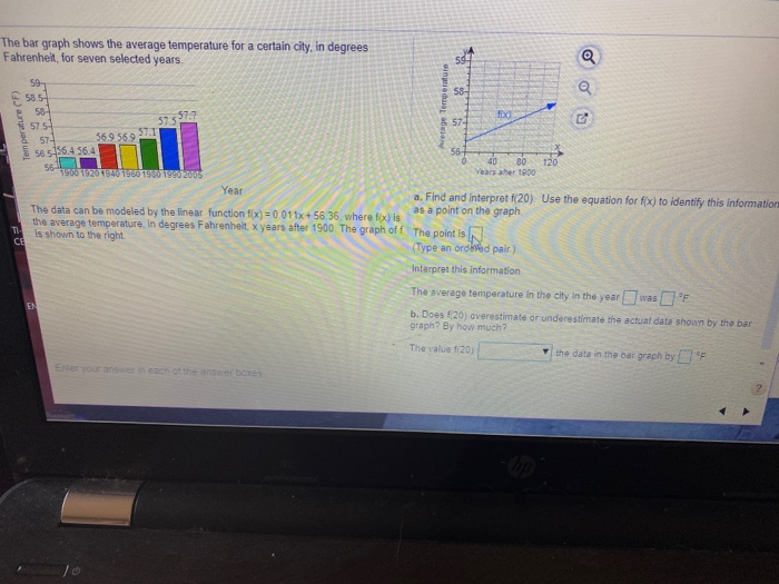 Solved The bar graph shows the average temperature for a | Chegg.com