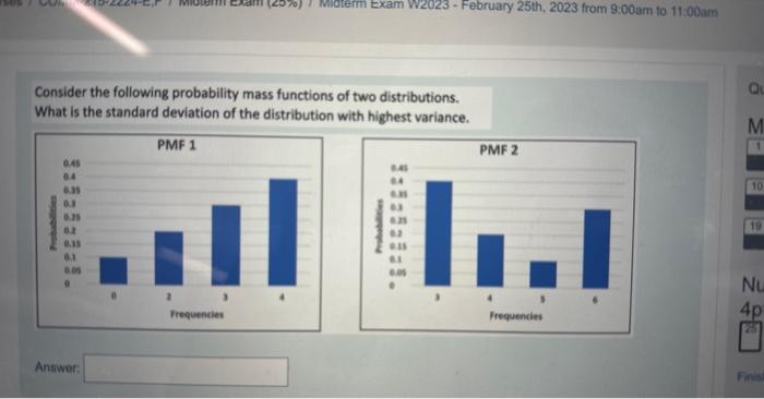 Solved Consider the following probability mass functions of | Chegg.com