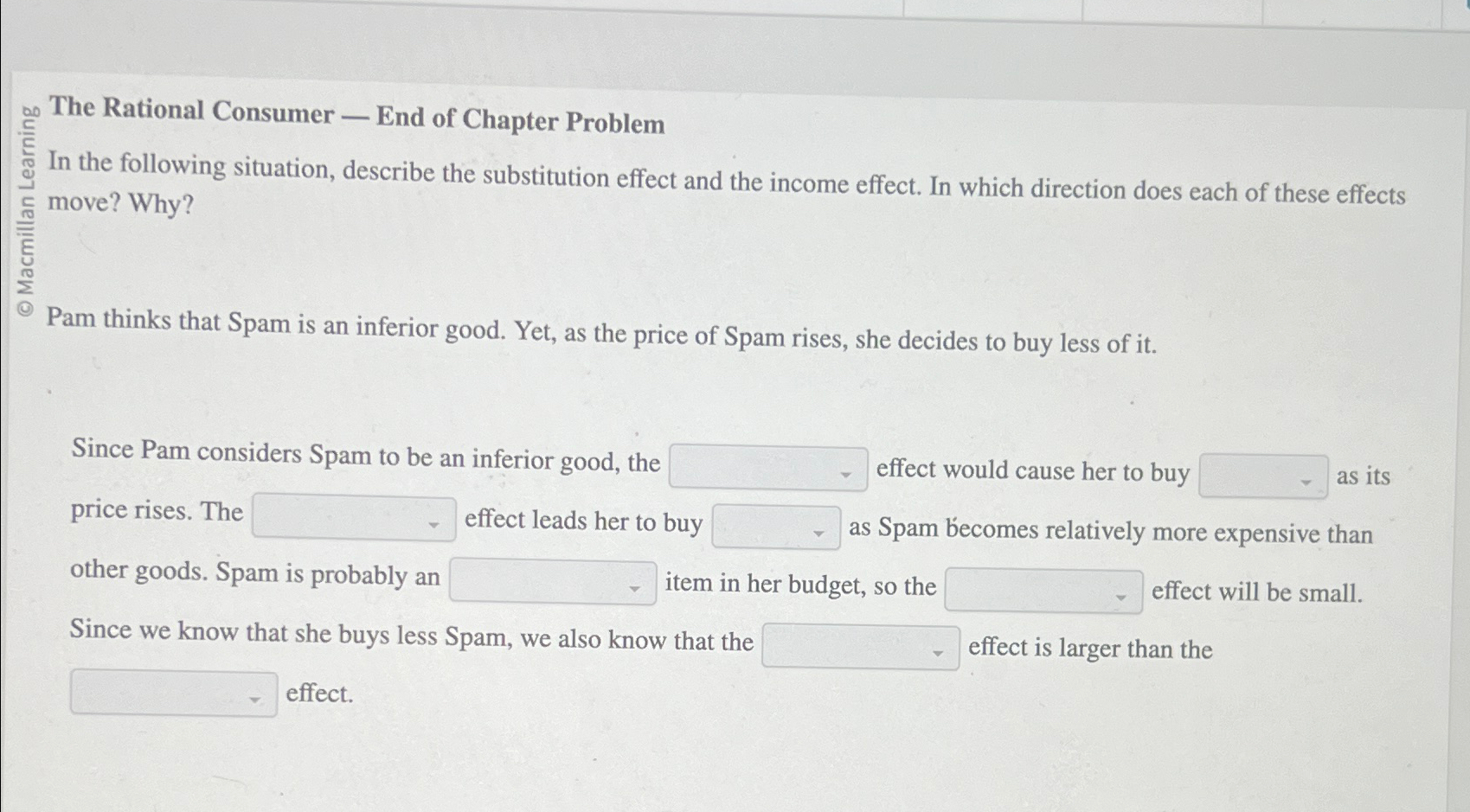 Solved The Rational Consumer - ﻿End of Chapter ProblemIn the | Chegg.com