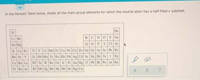 Solved In the Periodic Table below, shade all the main-group | Chegg.com