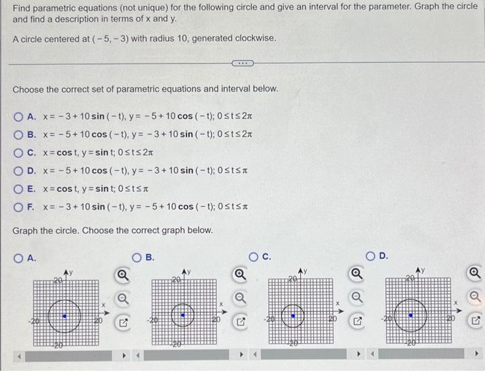 Solved Find parametric equations (not unique) for the | Chegg.com