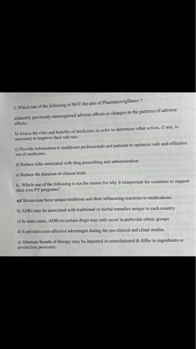 Solved 5. Which one of the following is NOI the aim of | Chegg.com