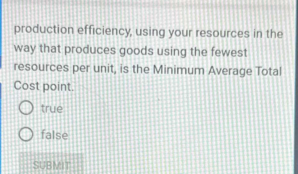 Solved production efficiency, using your resources in the | Chegg.com