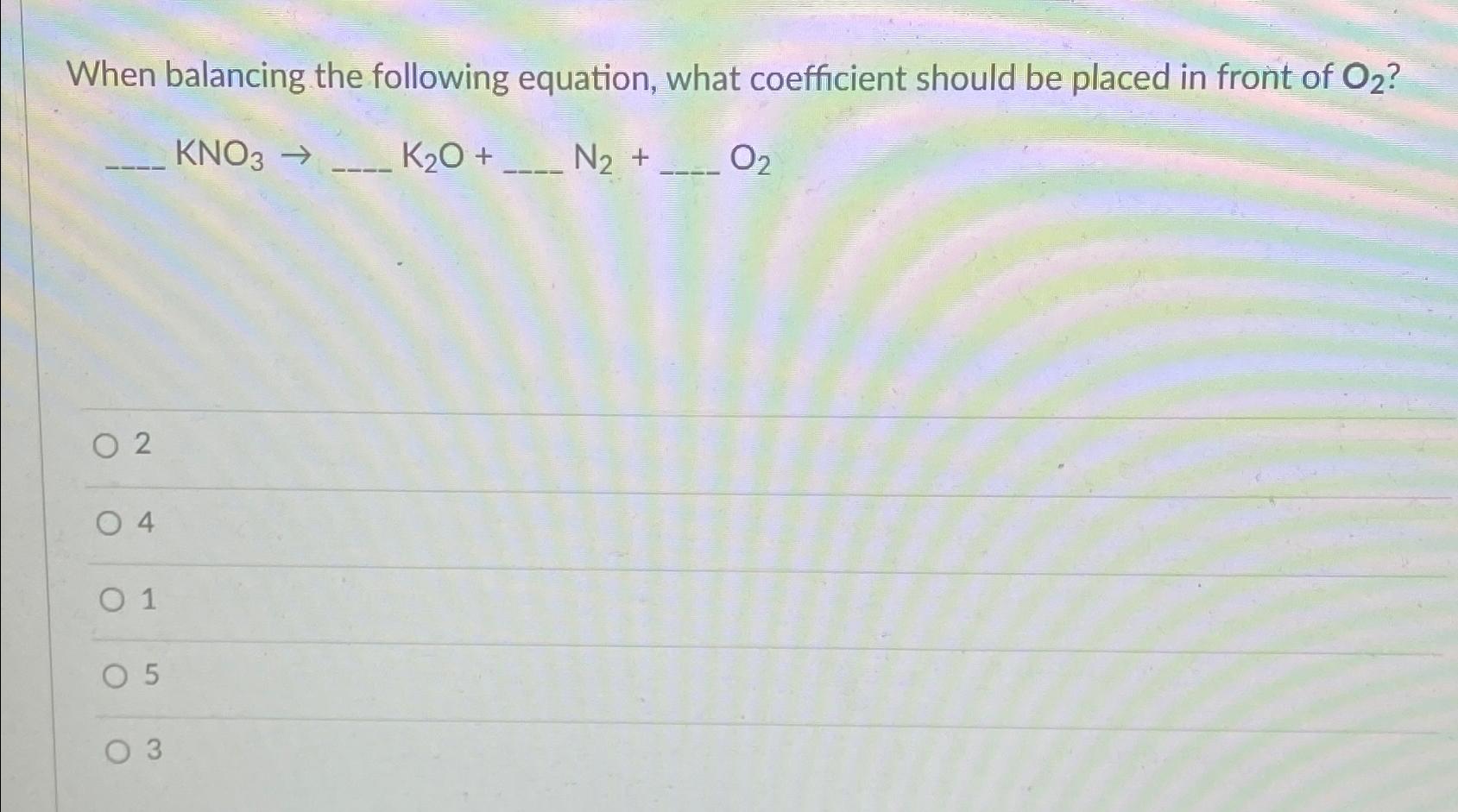 Solved When balancing the following equation, what | Chegg.com
