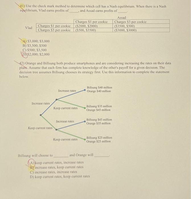 Solved 41) Use the check mark method to determine which cell | Chegg.com