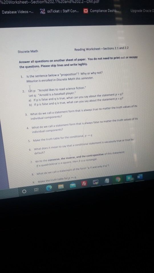 Solved %20Worksheet --Section%202.1%20and%202.2--DM.pdf | Chegg.com