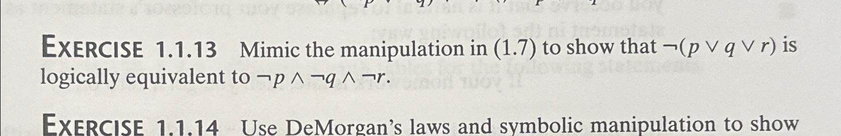 Solved EXERCISE 1.1.13 ﻿Mimic the manipulation in (1.7) ﻿to | Chegg.com