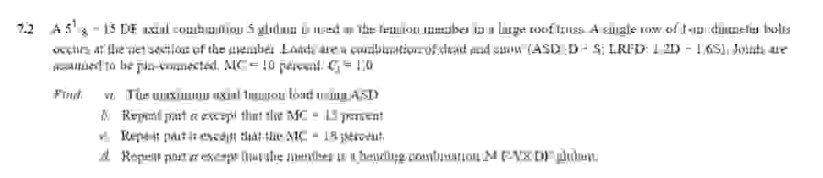 Solved A 51/8 \times 15 ﻿DF axial combination 5 ﻿glulam is | Chegg.com