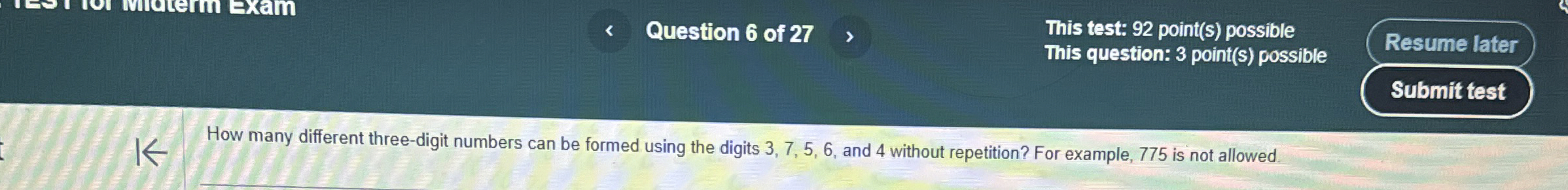 Solved Question 6 ﻿of 27This test: 92 ﻿point(s) ﻿possible | Chegg.com