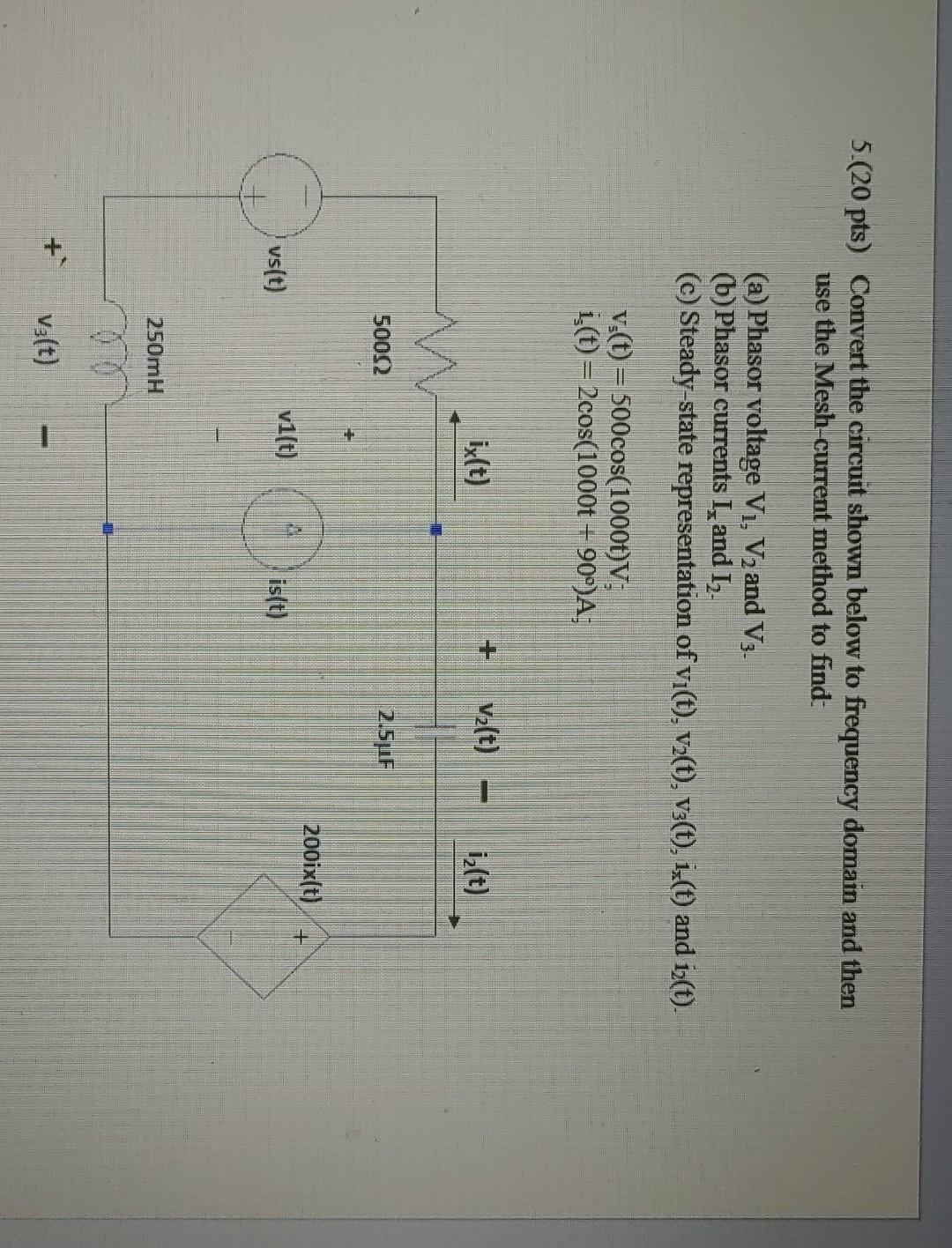 Solved 5.(20 pts) Convert the circuit shown below to | Chegg.com