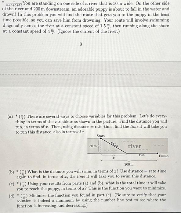 Solved * 5+5+5+15− You are standing on one side of a river | Chegg.com