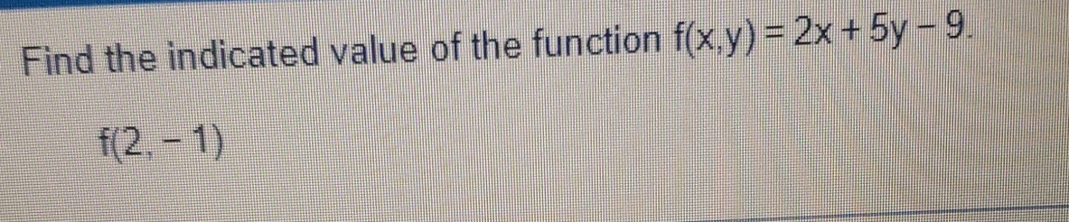 Solved Find the indicated value of the function | Chegg.com
