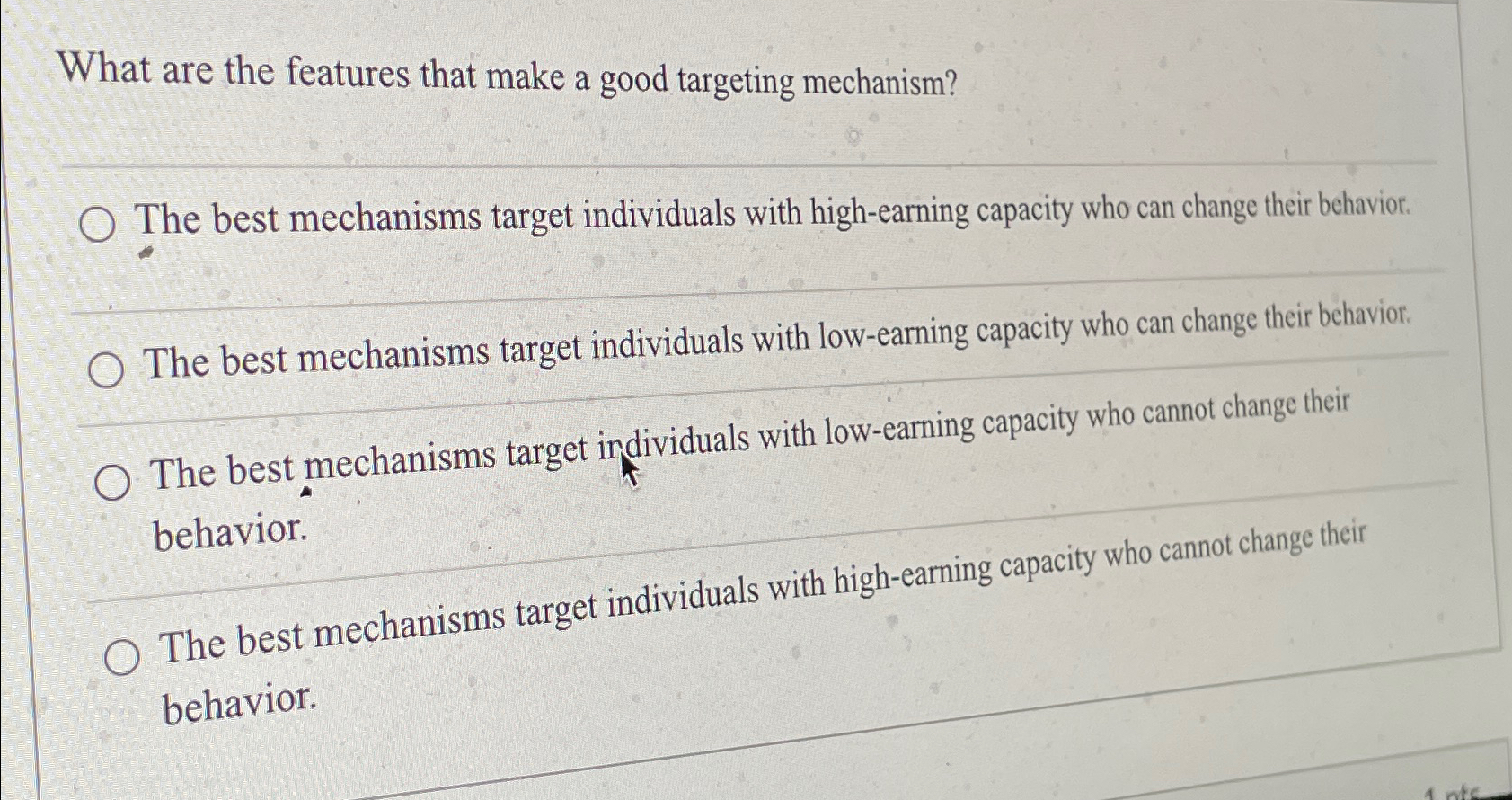 Solved What are the features that make a good targeting | Chegg.com