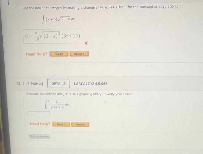 Solved Find the indefinite integral by making a change of | Chegg.com
