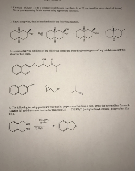 Solved 1. Does cis- or trans-1-lodo-3-isopropylcyclohexane | Chegg.com