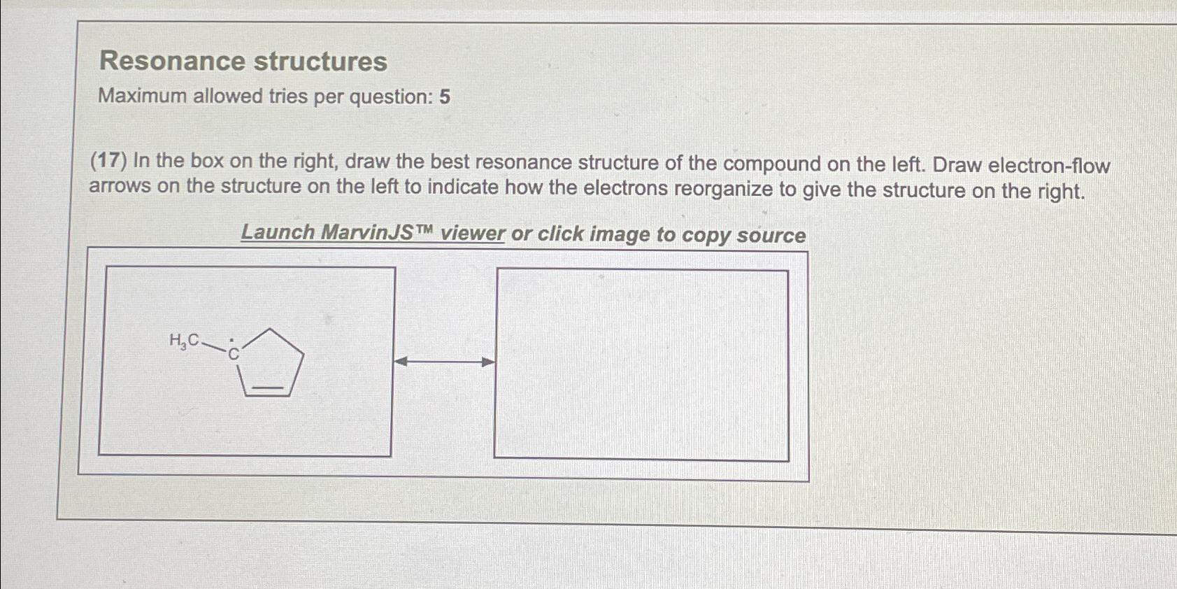 Solved Resonance structuresMaximum allowed tries per | Chegg.com