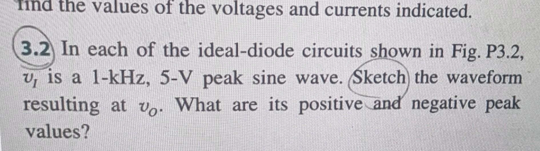 Solved 3.2 In each of the ideal-diode circuits shown in Fig. | Chegg.com