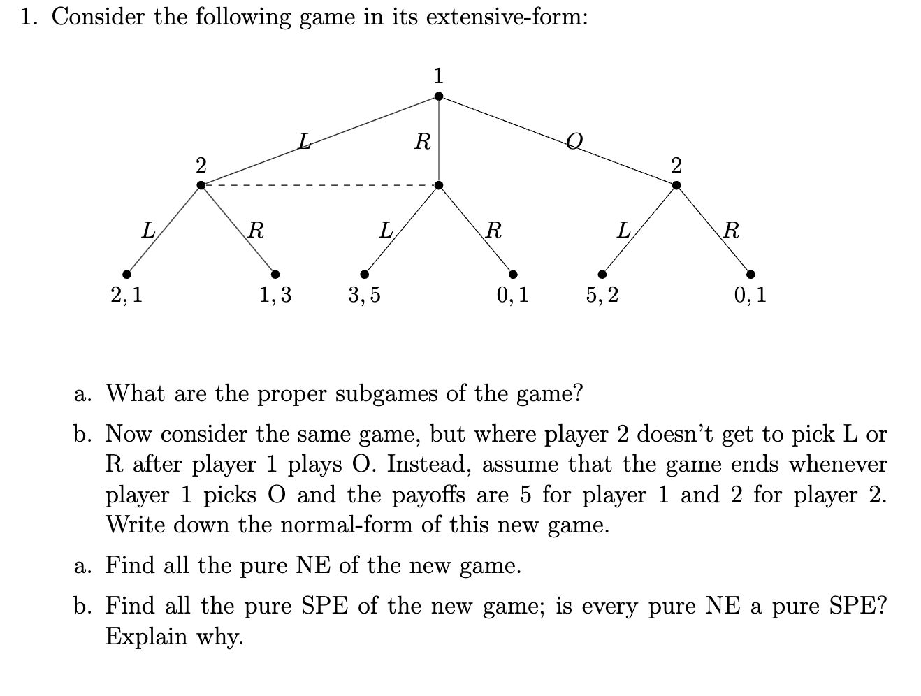 Solved Consider the following game in its extensive-form:a. | Chegg.com