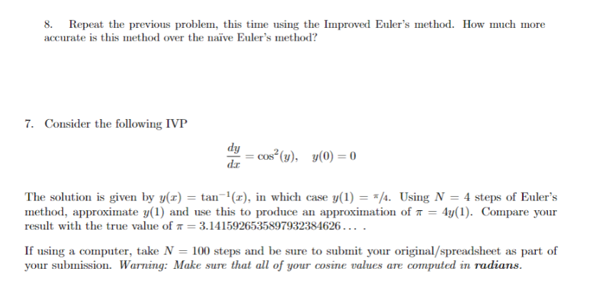 Solved Repeat the previous problem, this time using the | Chegg.com