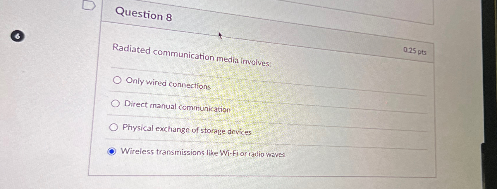 Solved Question 86Radiated communication media | Chegg.com