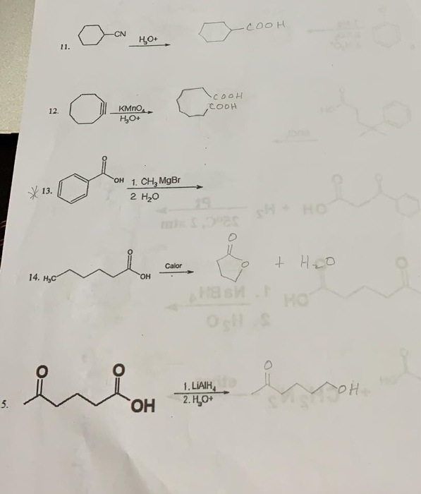 Solved -co CN но- 11. coOH COOH KMnO 12 но O 1. CH, MgBr 2 | Chegg.com