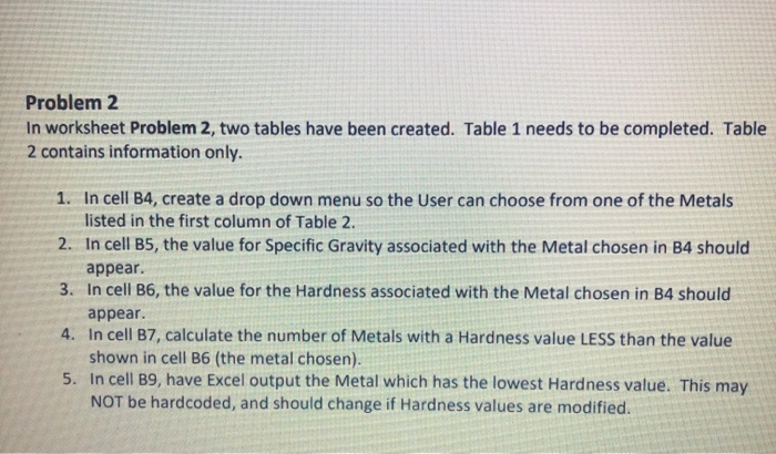 Solved Problem 2 In worksheet Problem 2, two tables have | Chegg.com