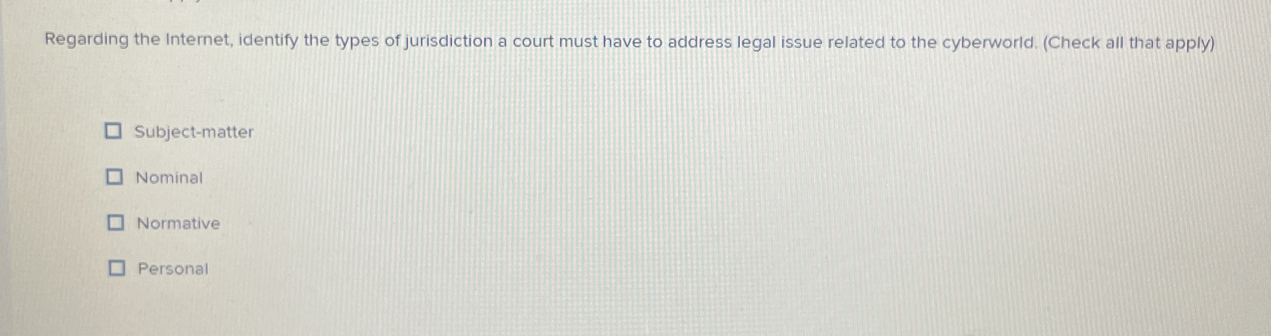 Solved Regarding the Internet, identify the types of | Chegg.com