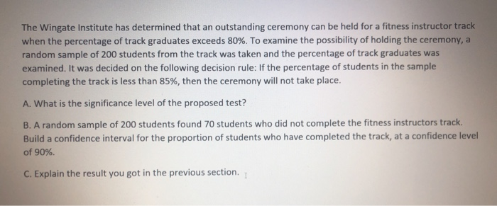 Solved The Wingate Institute has determined that an | Chegg.com