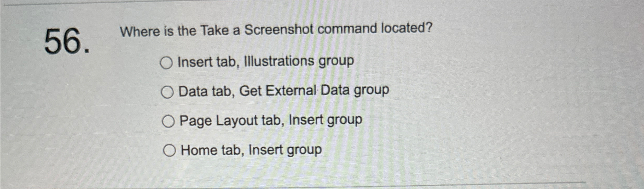 Solved Where is the Take a Screenshot command located?Insert | Chegg.com