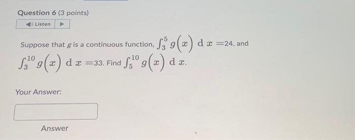 Solved Suppose that g is a continuous function, | Chegg.com