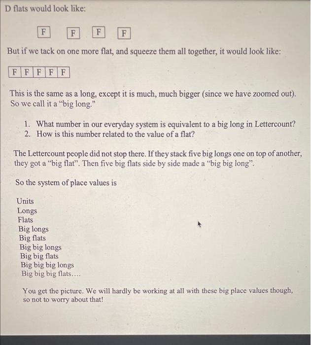 Solved Investigation 15: The Lettercount Numeration System | Chegg.com