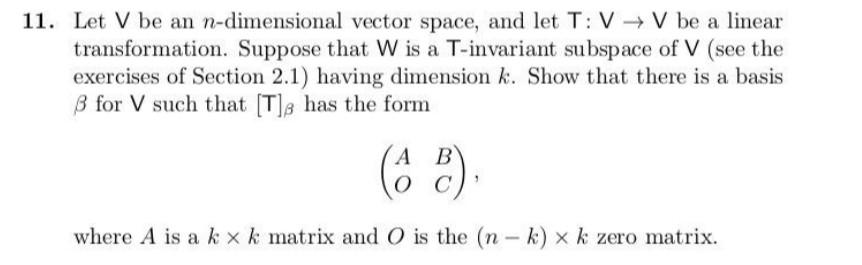 Solved 1. Let V be an n-dimensional vector space, and let | Chegg.com
