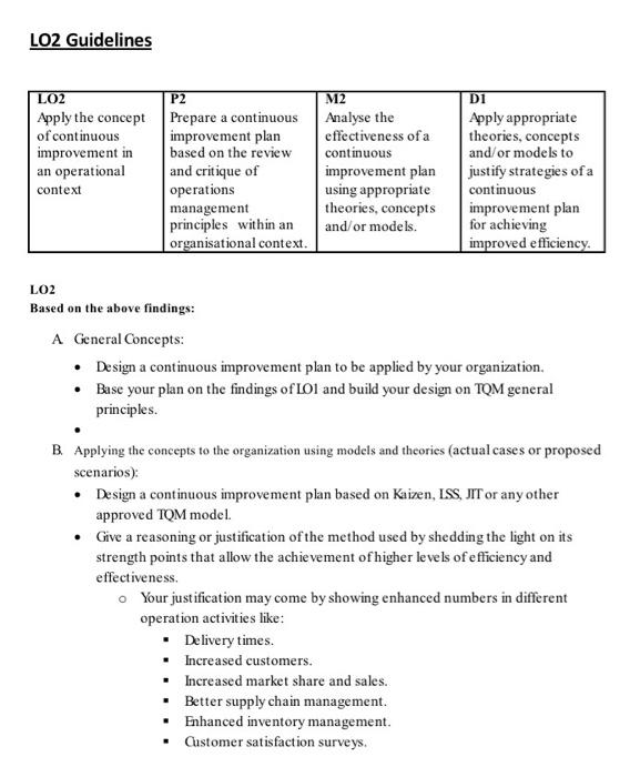 Solved LO2 Guidelines LO2 Apply the concept of continuous | Chegg.com