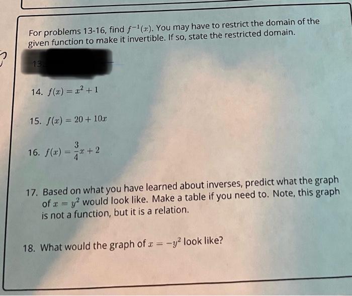 Solved For problems 13-16, find :-(:). You may have to | Chegg.com