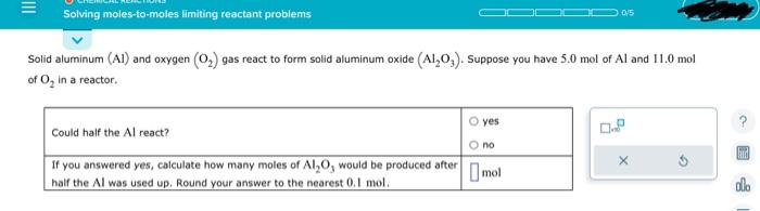 Solved Solid aluminum (Al) and oxygen (O2) gas react to form | Chegg.com