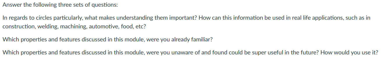 Solved Answer the following three sets of questions:In | Chegg.com