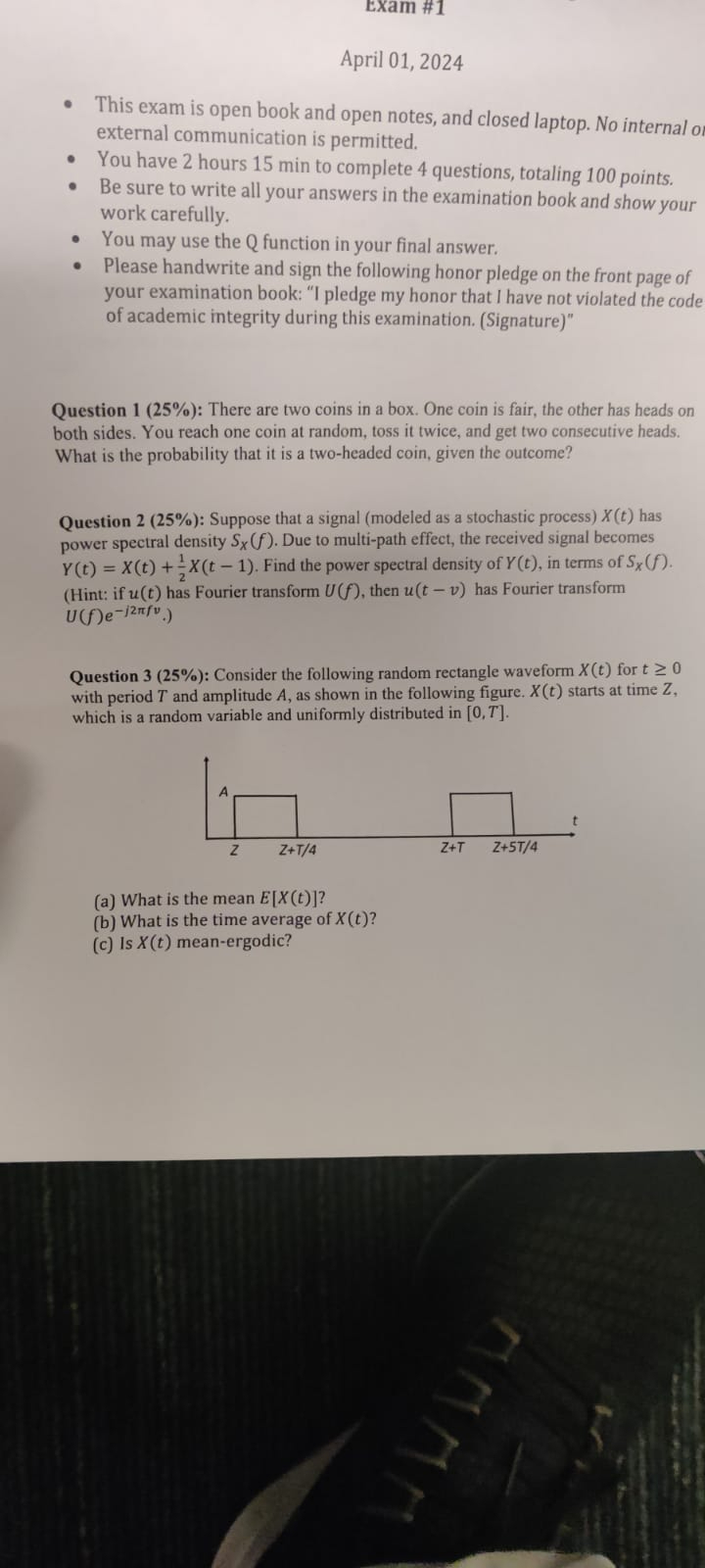 Consider the following random rectangle waveform x(t) | Chegg.com Consider the following random rectangle waveform x(t) | Chegg.com