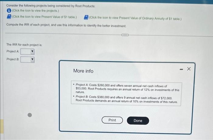 Solved Consider the following projects being considered by | Chegg.com
