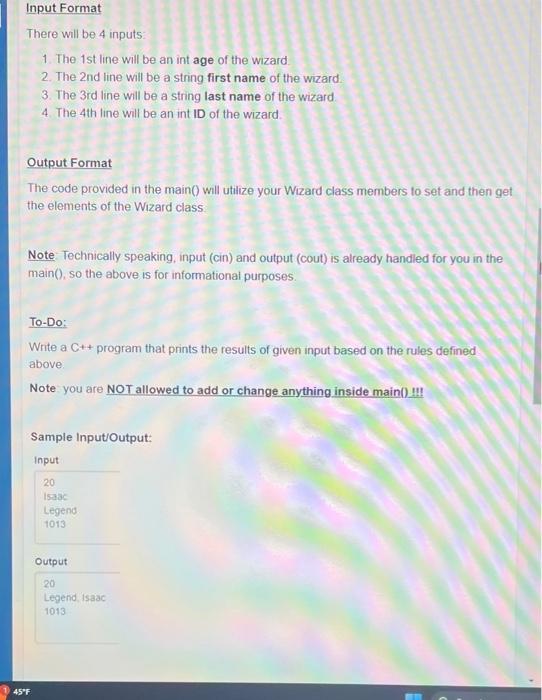 Solved Assignment 10- Wizard identification using Classes | Chegg.com