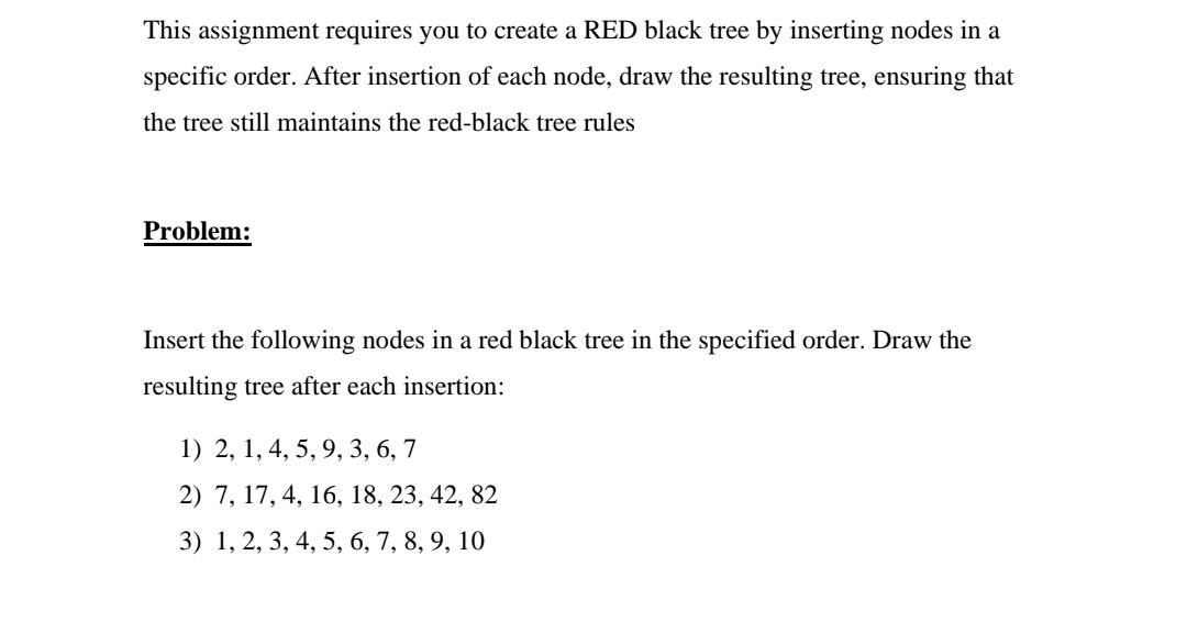 This assignment requires you to create a RED black | Chegg.com