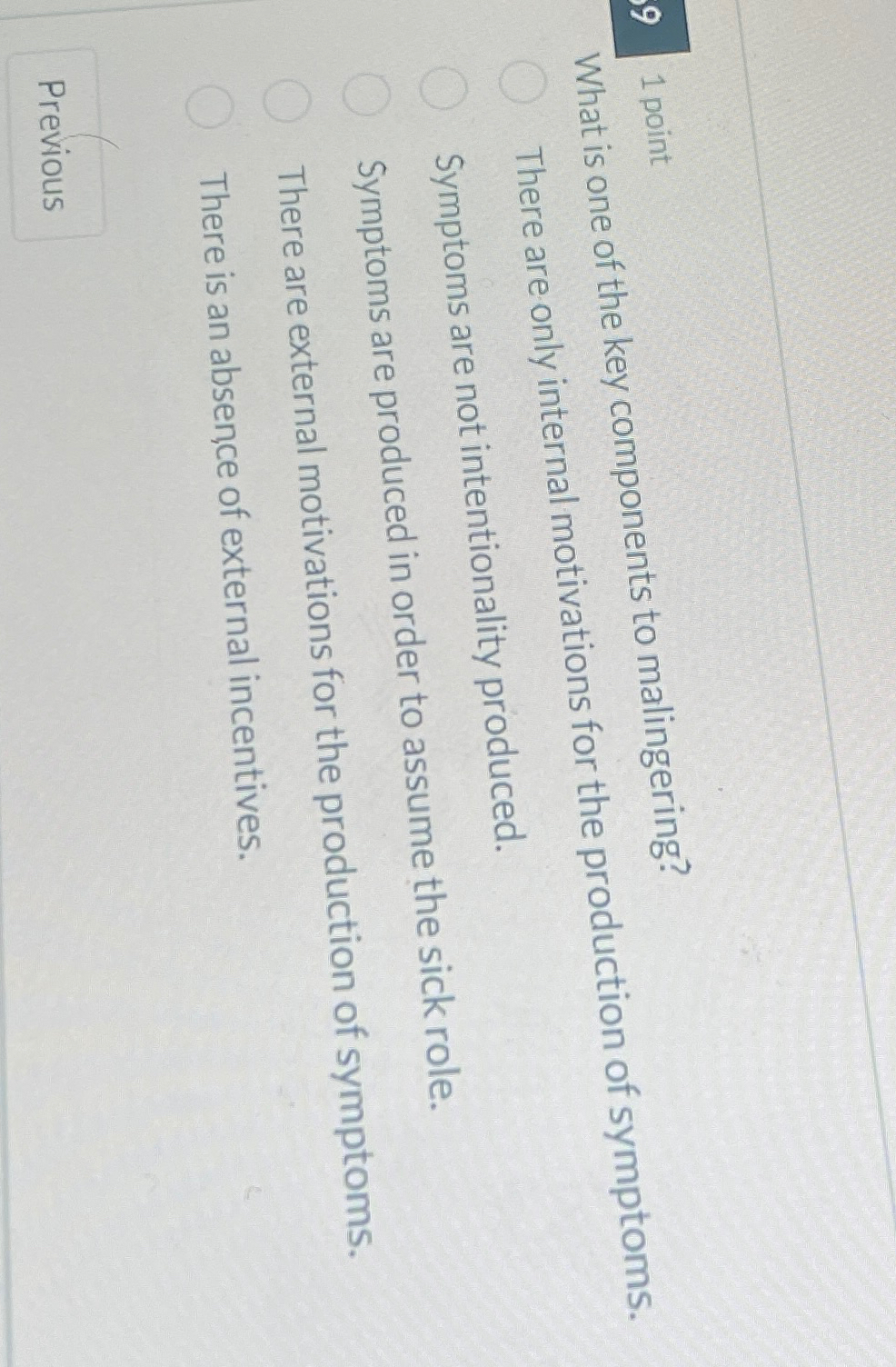 Solved 1 ﻿pointWhat is one of the key components to | Chegg.com