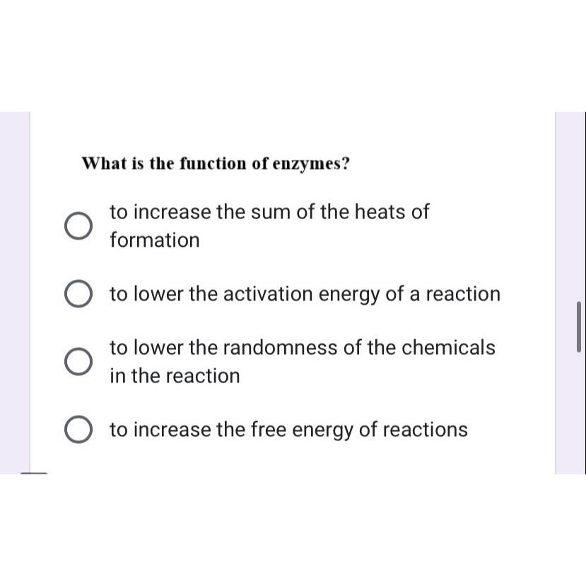 Solved What is the function of enzymes?to increase the sum | Chegg.com