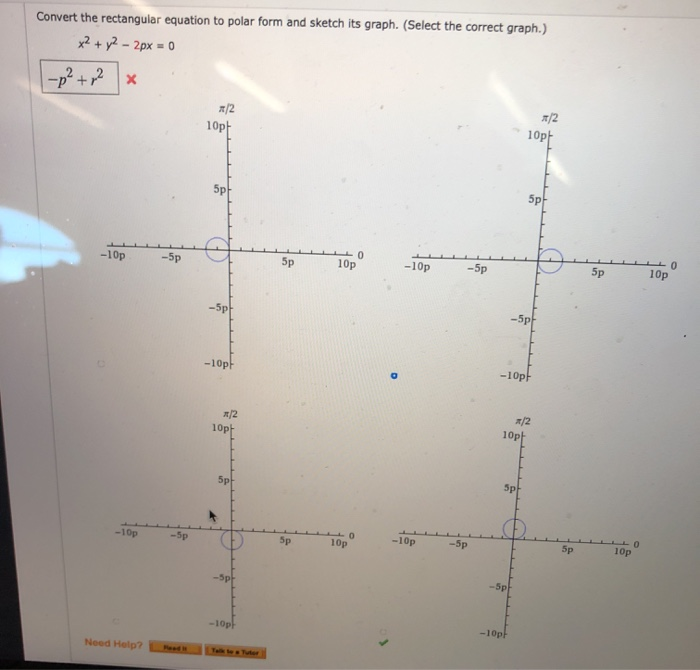 Solved Convert the rectangular equation to polar form and | Chegg.com