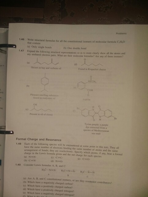 Solved Problems 1.46 Write structural formulas for all the | Chegg.com