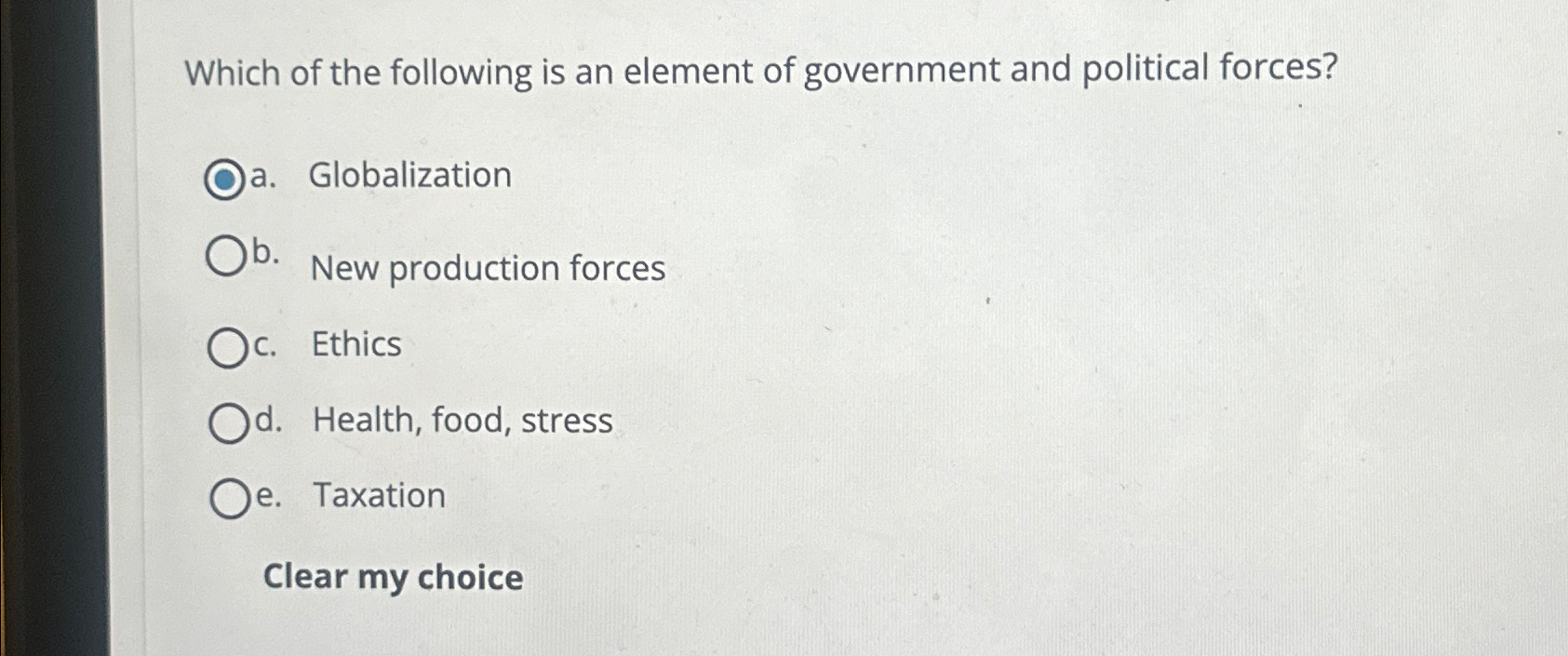 Solved Which of the following is an element of government | Chegg.com