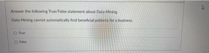 Solved Answer the following True/False statement about Data | Chegg.com