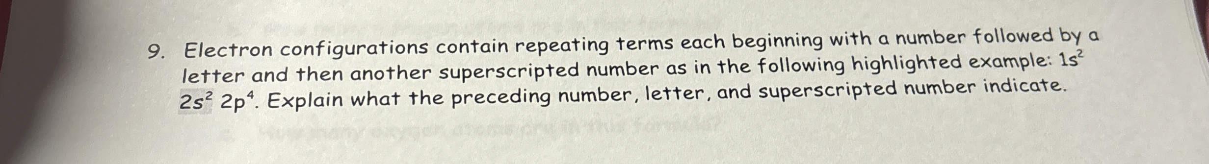 Solved Electron configurations contain repeating terms each | Chegg.com