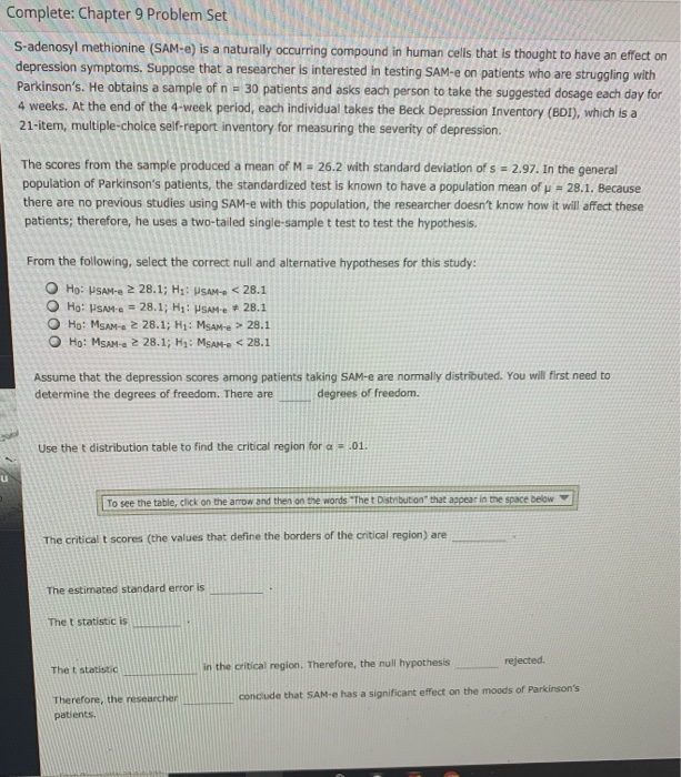 Solved Complete: Chapter 9 Problem Set S-adenosyl methionine | Chegg.com
