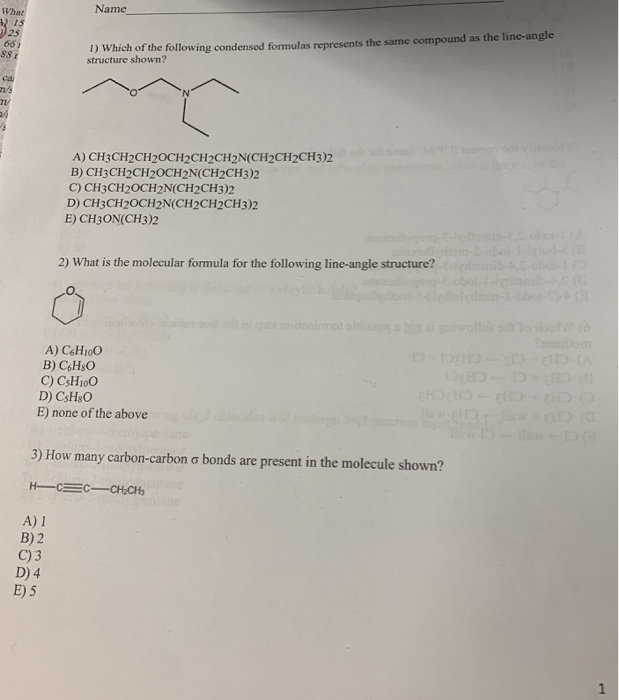 Solved What Name 15 25 66 1) Which of the following | Chegg.com